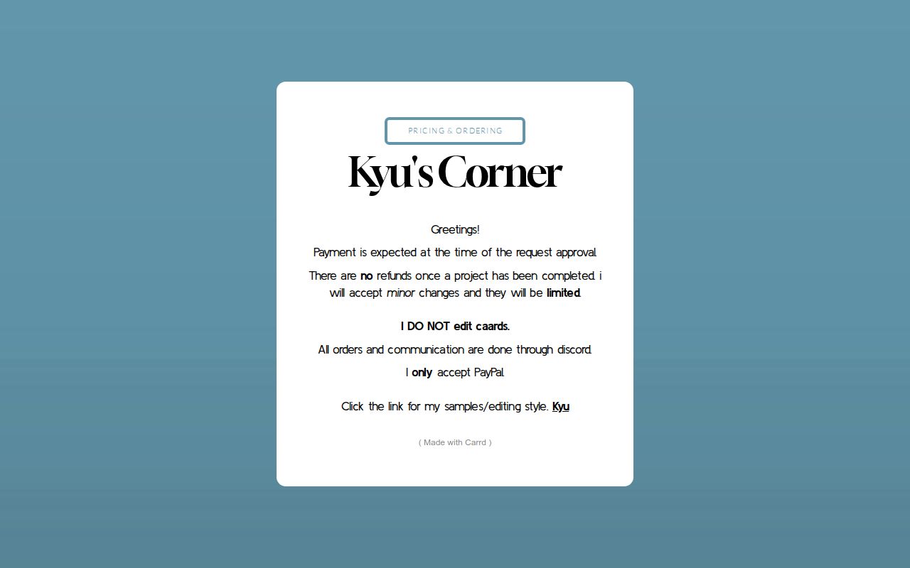 Kyu's Corner